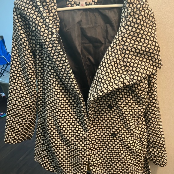 Xhilaration | Jackets & Coats | Large Black And White Coat With Hood ...